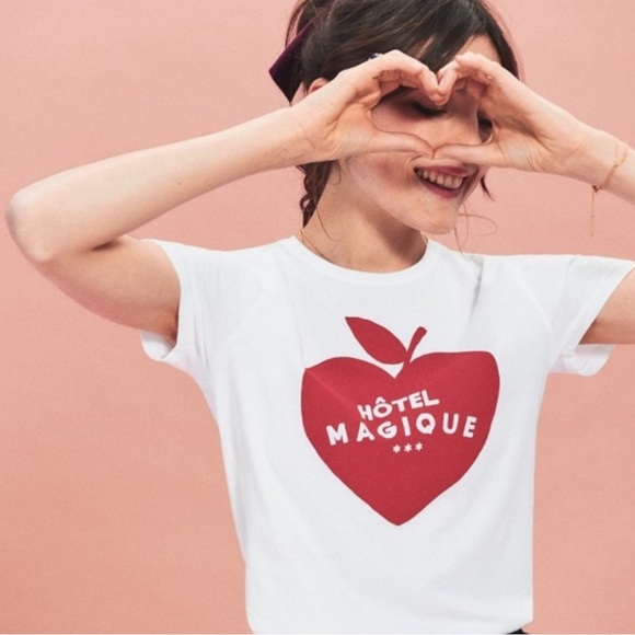 Sezane | Tops | Rare Sezane X Hotel Magique Heart Tee Xs | Poshmark